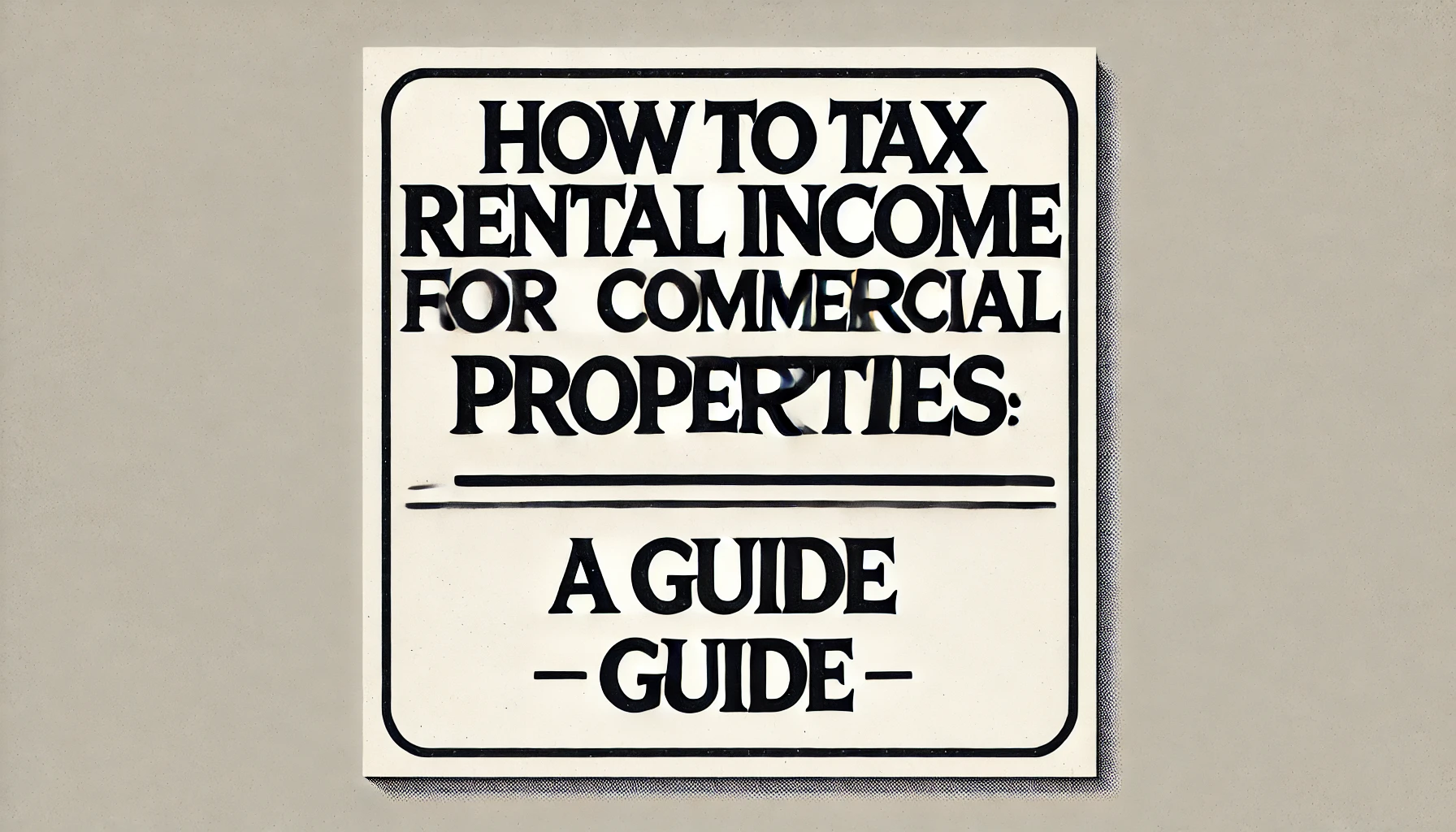 Tax on Rental Income from Commercial Properties: Complete Guide” - My ...